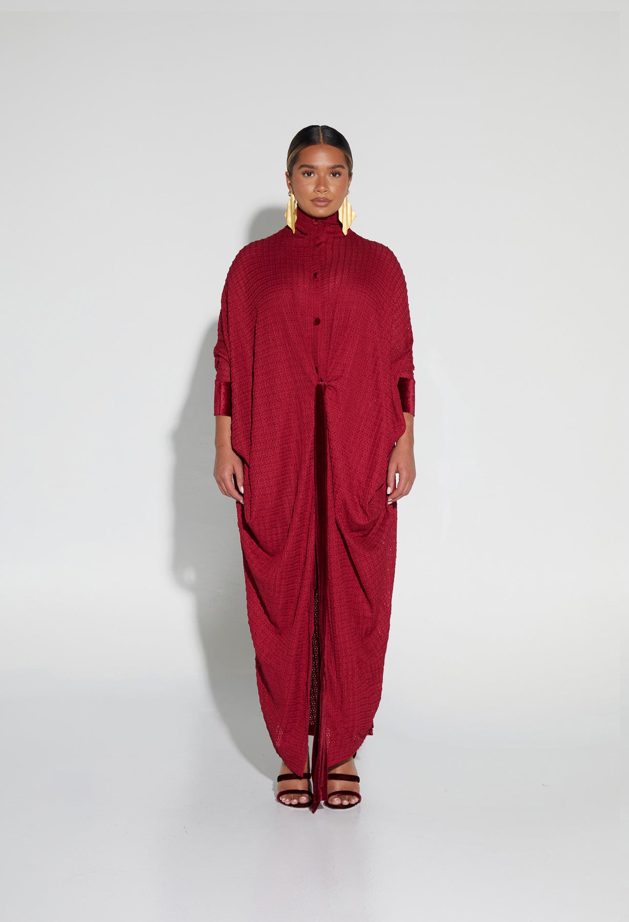 Draped Turtleneck Knit Tunic - Fine Wine – BBXBRAND