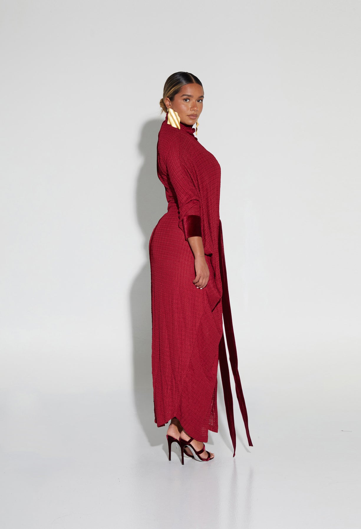 Draped Turtleneck Knit Tunic - Fine Wine – BBXBRAND