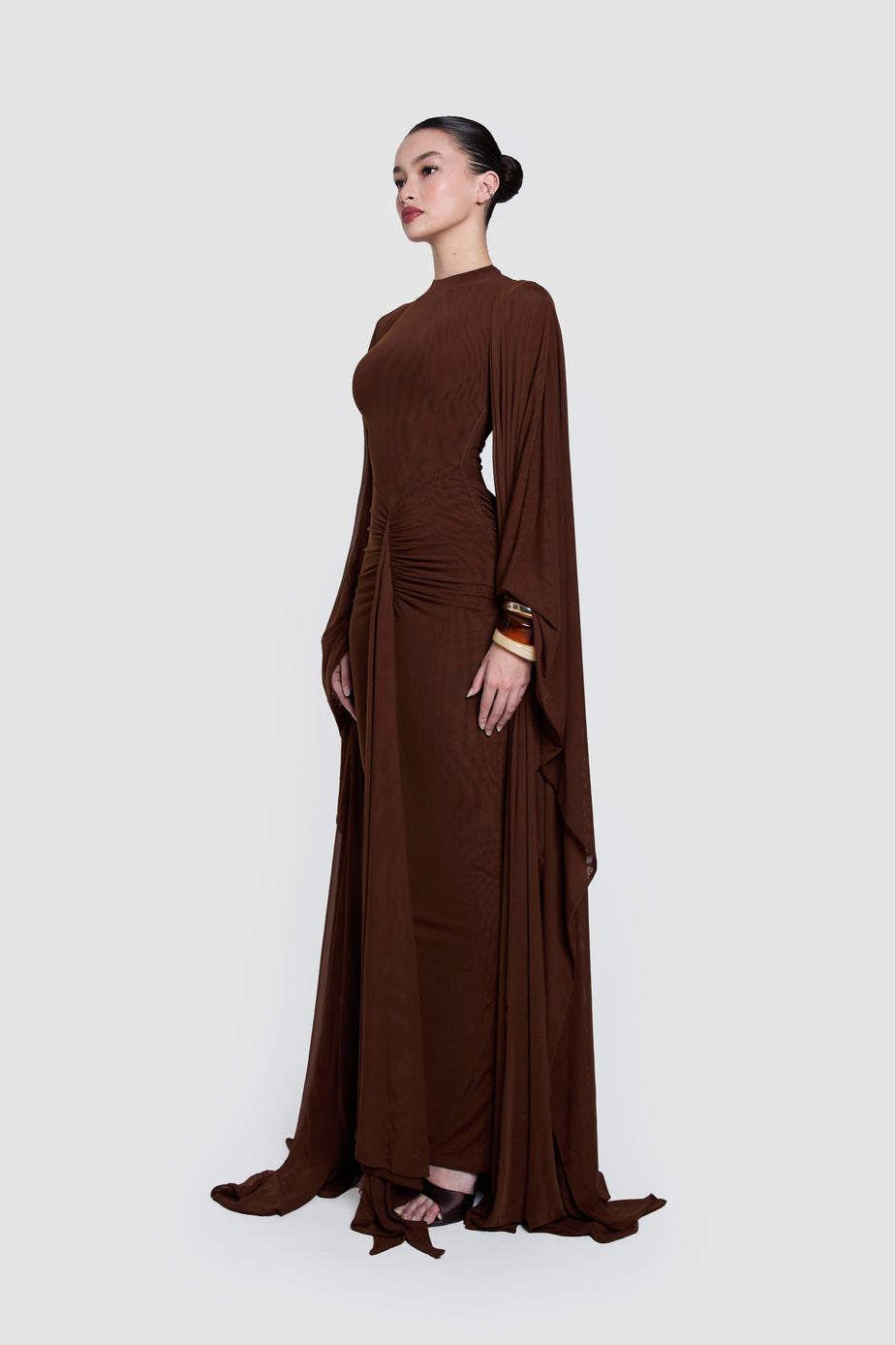 Aluya Mesh Draped Cape - Choc Gelato – BBXBRAND