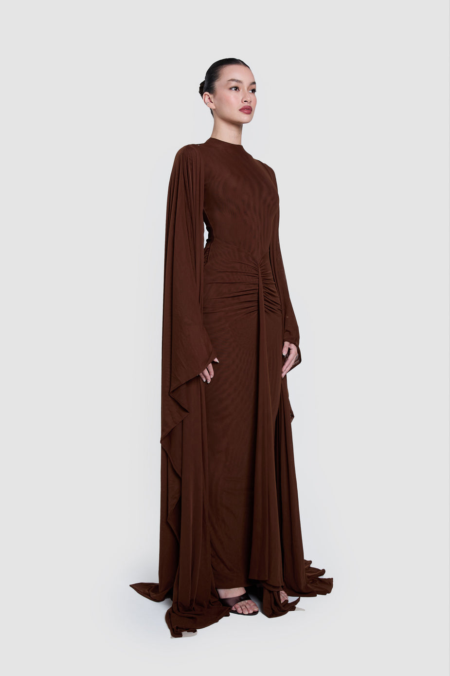 Aluya Mesh Draped Cape - Choc Gelato – BBXBRAND