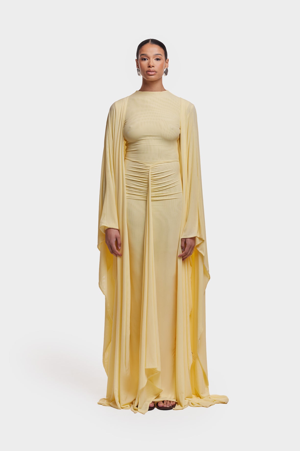 Aluya Mesh Draped Cape - Butter Yellow – BBXBRAND