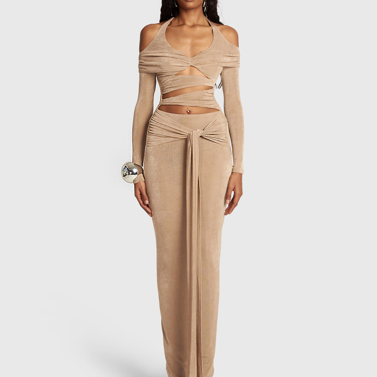 Cut Out Halter Maxi - Champagne – BBXBRAND